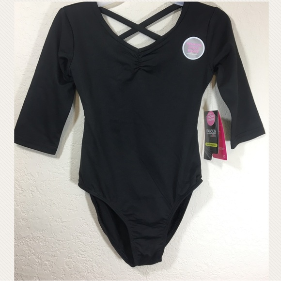 Danskin Now | Costumes | Girls Elbow Sleeve Leotard With Front Liner ...